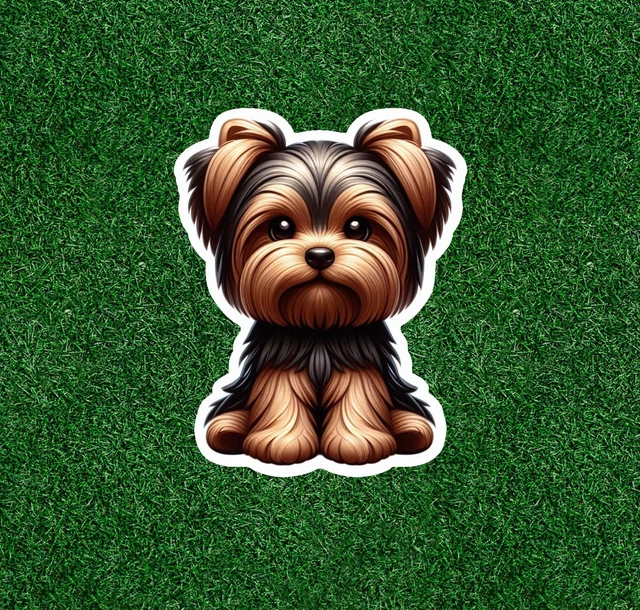 DOPASTICKER Cute Yorkshire Terrier Yorkie Dog Sticker Decal Phone Decal ...