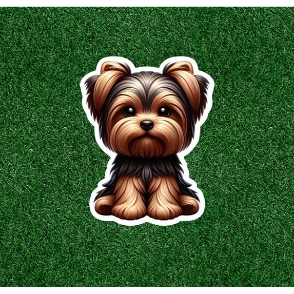 DOPASTICKER Cute Yorkshire Terrier Yorkie Dog Sticker Decal Phone Decal ...