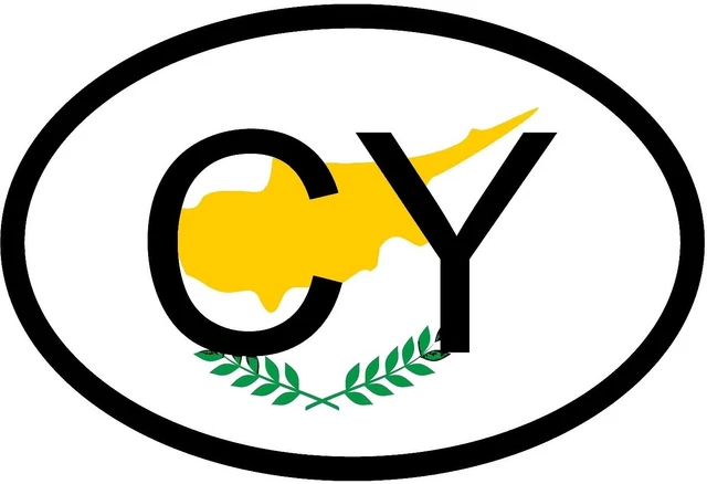 DOPASTICKER Cy Cyprus Country Code Oval With Flag Sticker Phone Decal ...