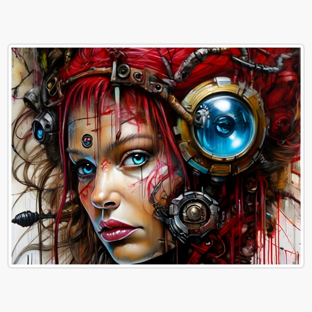 DOPASTICKER Cyborg #23 Sticker, Phone Sticker Car Stickers, Birthday ...