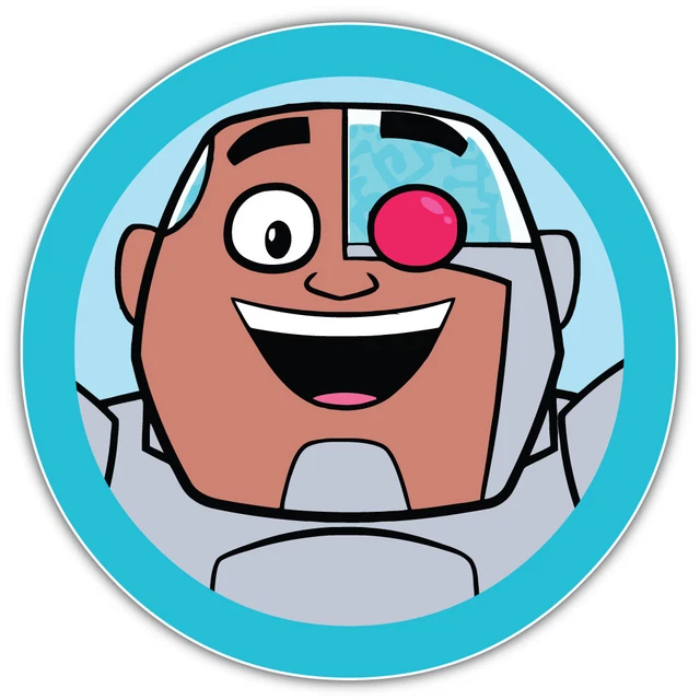 DOPASTICKER Cyborg Face Teen Titans Cartoon Sticker Decal Phone Decal ...