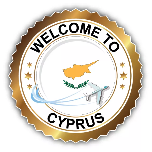 DOPASTICKER Cyprus Flag Welcome Sticker Decal Phone Decal Water Bottle ...
