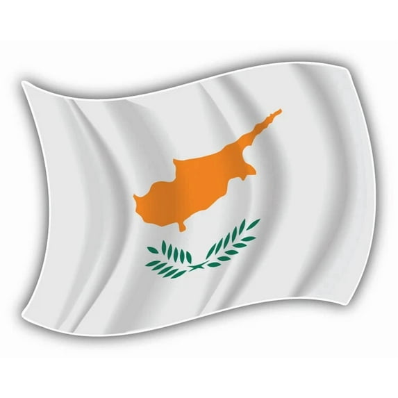 DOPASTICKER Cyprus Waving Flag Car Sticker Phone Water Bottle Stickers ...