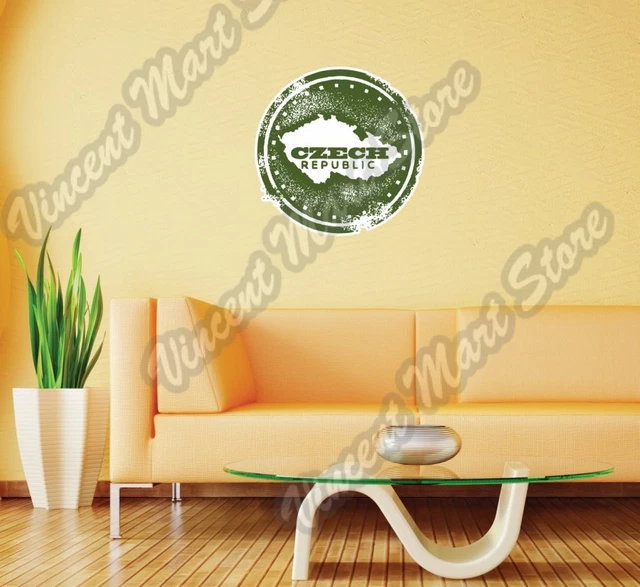 DOPASTICKER Czech Republic Country Map Grunge Wall Sticker Room ...