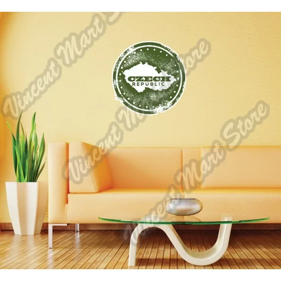 DOPASTICKER Czech Republic Country Map Grunge Wall Sticker Room ...