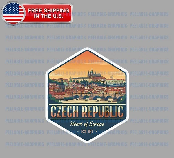 DOPASTICKER Czech Republic Country Sticker Souvenir Travel Map Euro ...