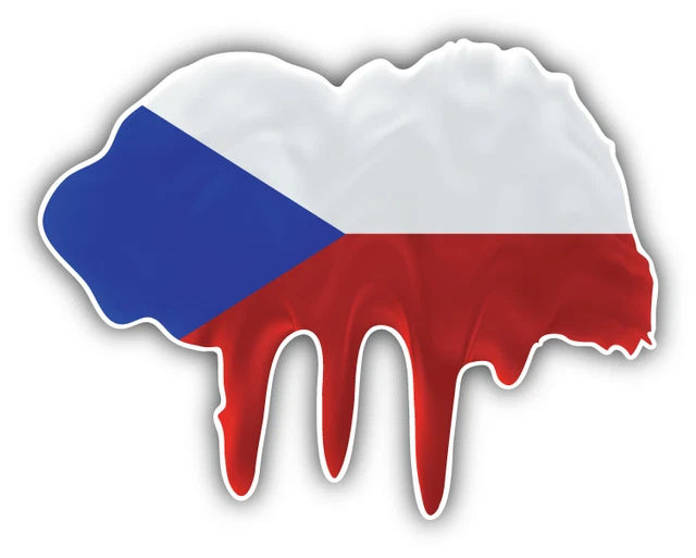 DOPASTICKER Czech Republic Flag Blot Sticker Decal Phone Decal Water ...