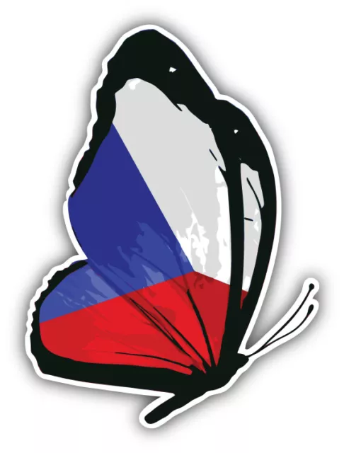 DOPASTICKER Czech Republic Flag Butterfly Sticker Decal Phone Decal ...