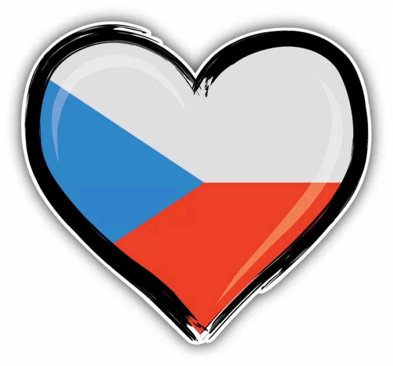 DOPASTICKER Czech Republic Flag Grunge Heart Sticker Decal Phone Decal ...