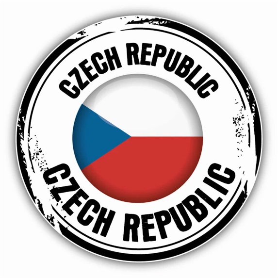 DOPASTICKER Czech Republic Flag Grunge Label Sticker Decal Phone Decal ...