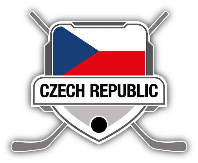 DOPASTICKER Czech Republic Flag Hockey Crest Car Sticker Phone Decal ...