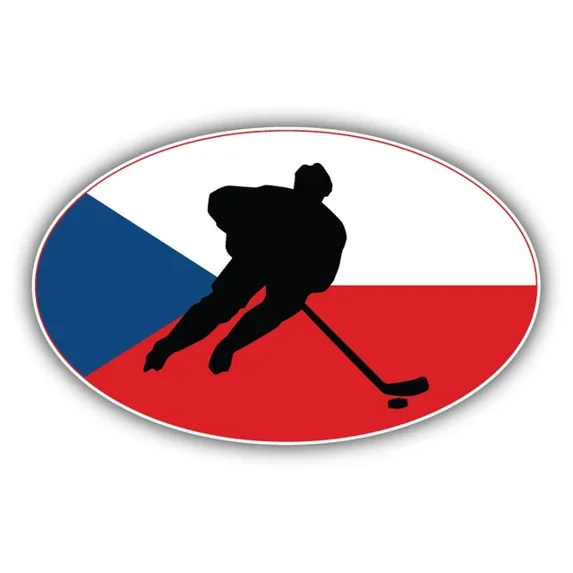DOPASTICKER Czech Republic Flag Hockey Sticker Decal Phone Decal Water ...