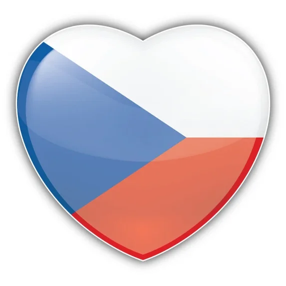DOPASTICKER Czech Republic Heart Flag Sticker Decal Phone Decal Water ...