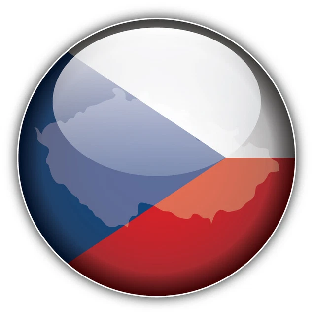 DOPASTICKER Czech Republic Map Flag Label Sticker Decal Phone Decal ...