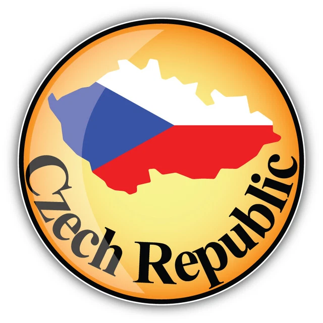 DOPASTICKER Czech Republic Map Flag Label Sticker Decal Phone Decal ...