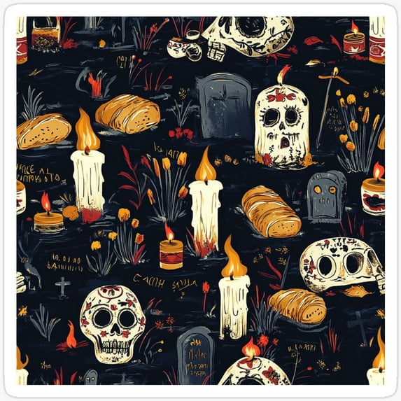 DOPASTICKER Dã£Â­A De Los Muertos Candles Sticker Phone Sticker, Latop ...
