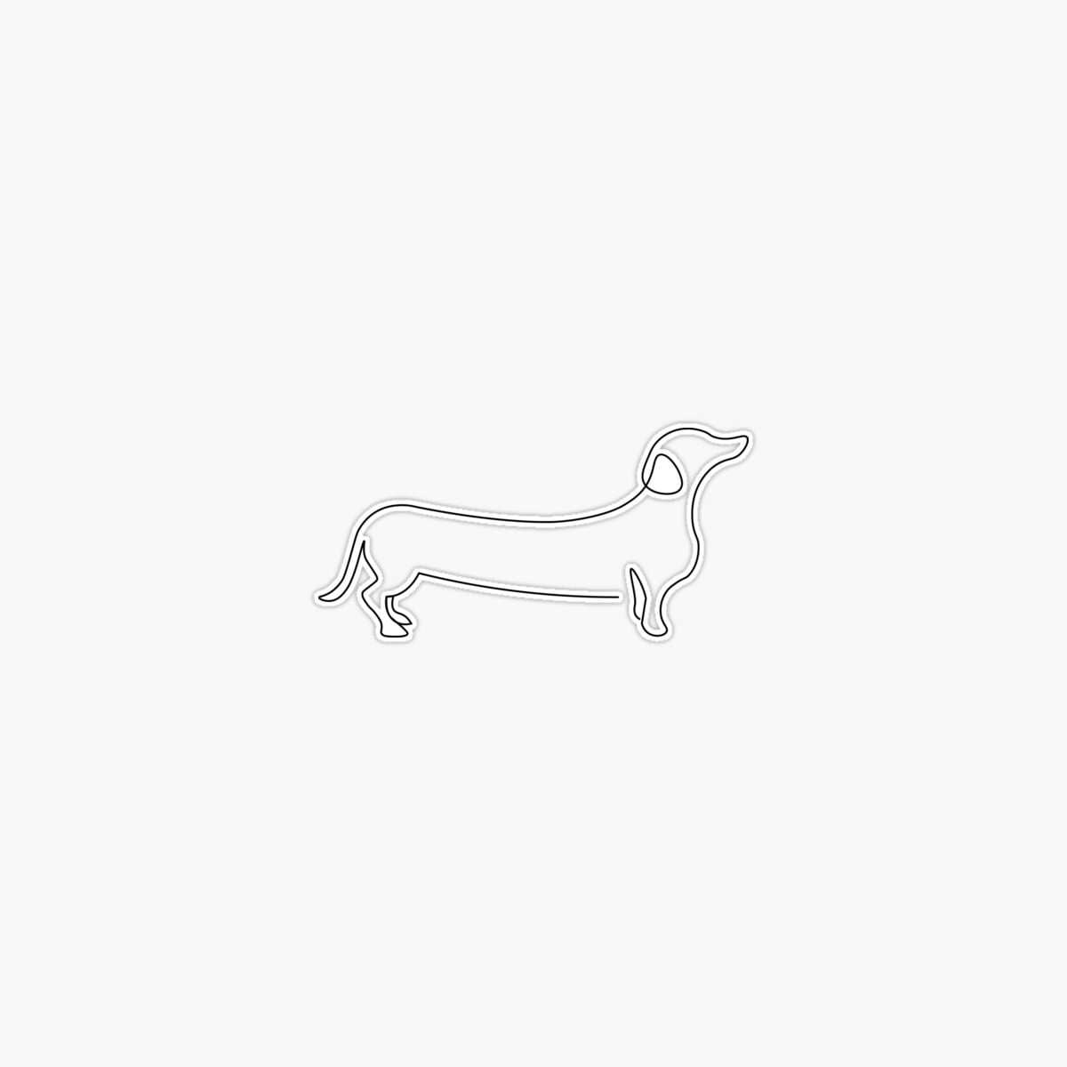 DOPASTICKER Dachshund One Line Minimal Art Sticker, Phone Sticker Car ...