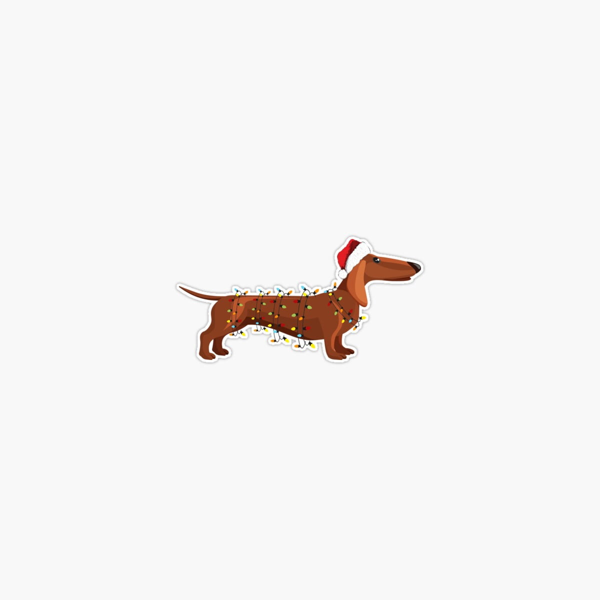 DOPASTICKER Dachshund Wiener Dog Noel Light Sticker, Phone Sticker Car ...