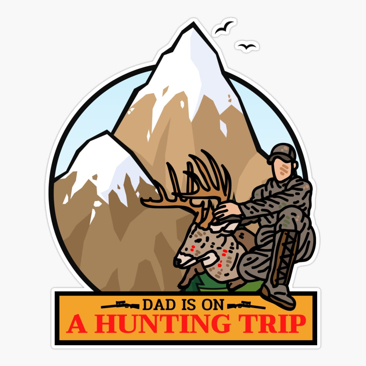 DOPASTICKER Dad Is On A Hunting Sticker, Phone Sticker Car Sticker ...