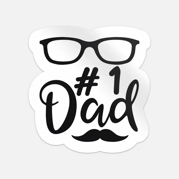 DOPASTICKER Dad Number One Car Bumper Sticker Decal Waterproof Sticker ...