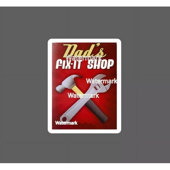 DOPASTICKER Dad'S Fix It Shop Decorative Laptop, Phone Stickers ...
