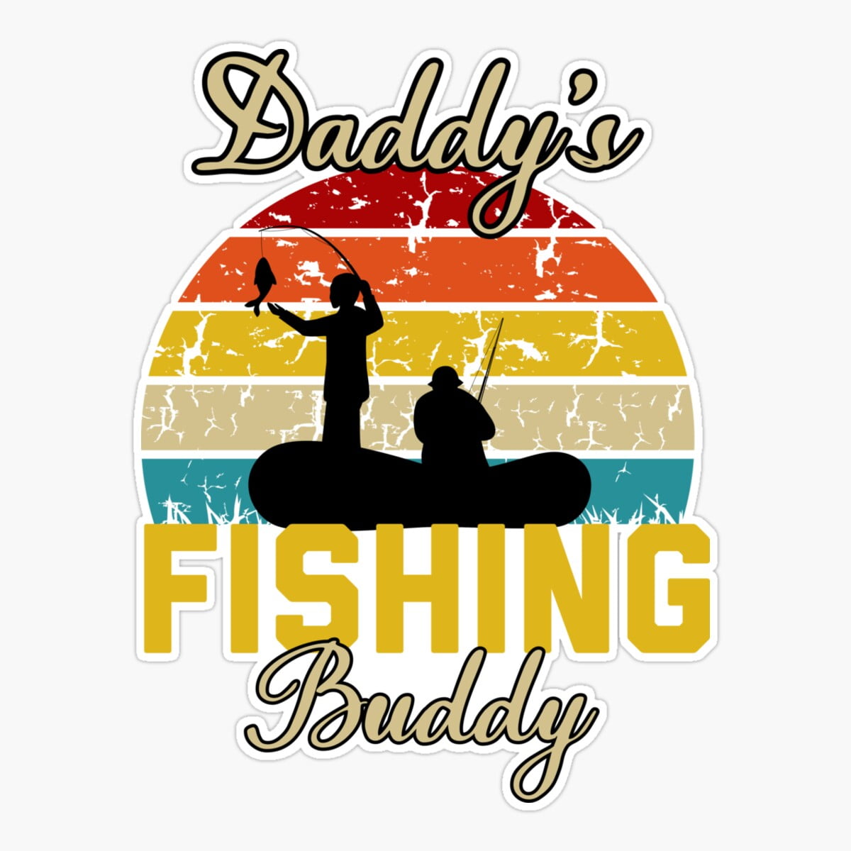 DOPASTICKER Daddy'S Ishing Buddy - Unny Ishing Dad Git Sticker, Phone ...