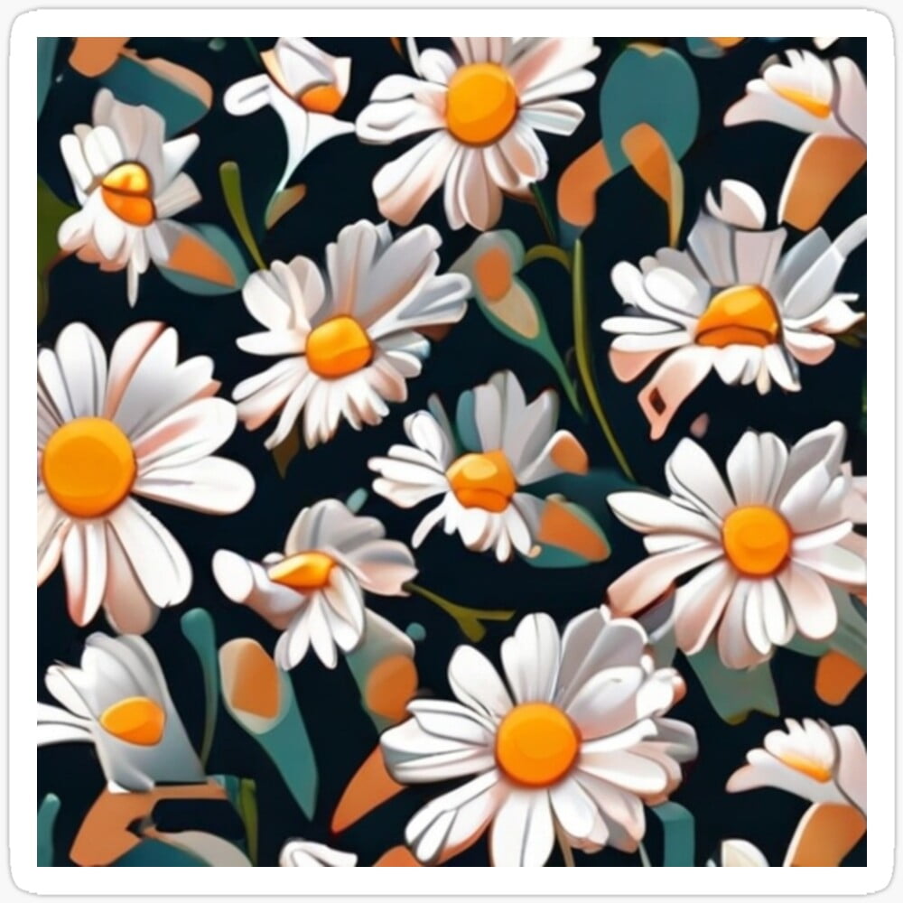 DOPASTICKER Daisies Pattern Gift You - Phone Stickers, Waterproof ...
