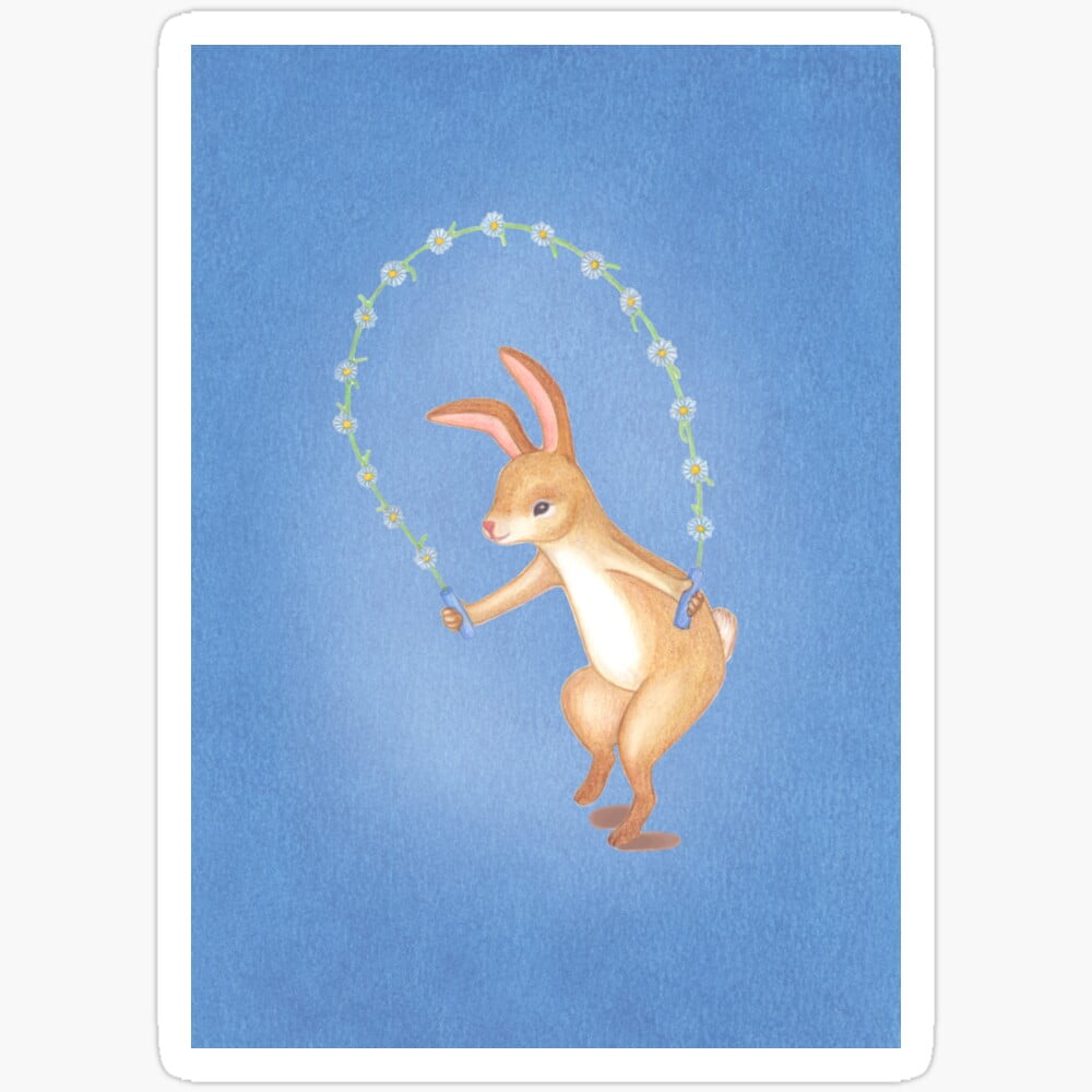 DOPASTICKER Daisy The Rope-Skipping Playful Bunny - Perfect Birthday ...