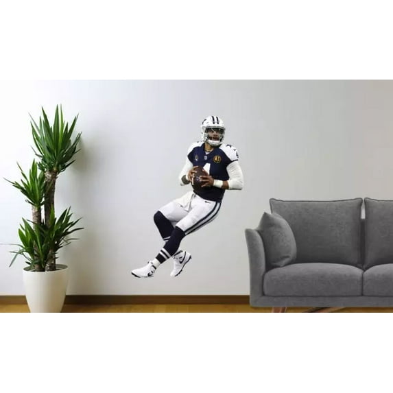 DOPASTICKER Dak Prescott Wall Sticker Dallas Football Decor Reusable ...