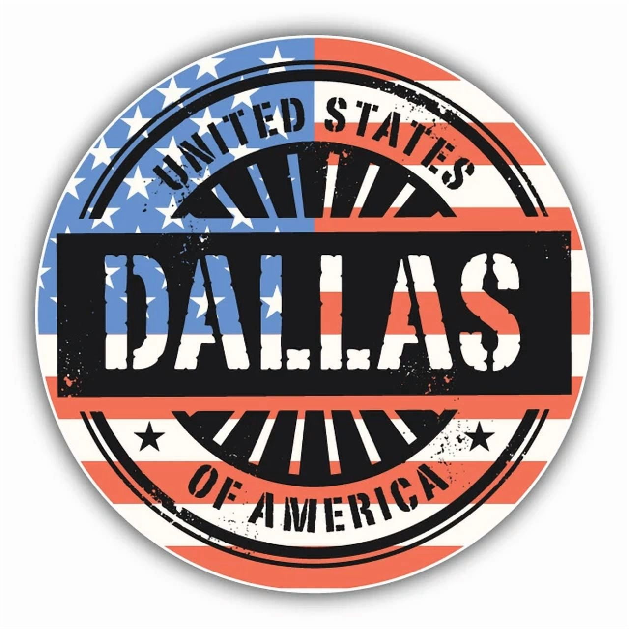 DOPASTICKER Dallas City Usa Flag Grunge Sticker Decal Phone Decal Water ...