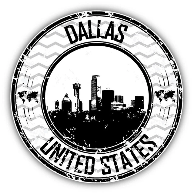 DOPASTICKER Dallas United States Grunge Rubber Travel Sticker Decal ...