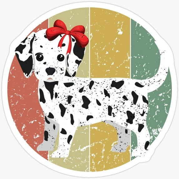 DOPASTICKER Dalmatian Dog Breed Rescue Puppies, Retro Design Gift ...