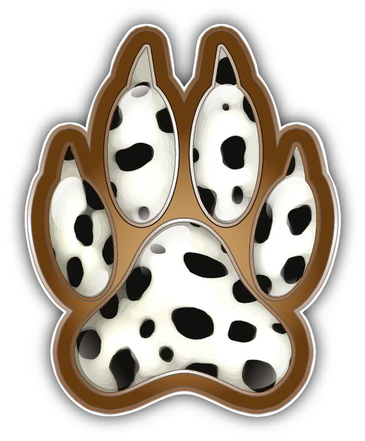 DOPASTICKER Dalmatian Paw Footprint Sticker Decal Phone Decal Water ...
