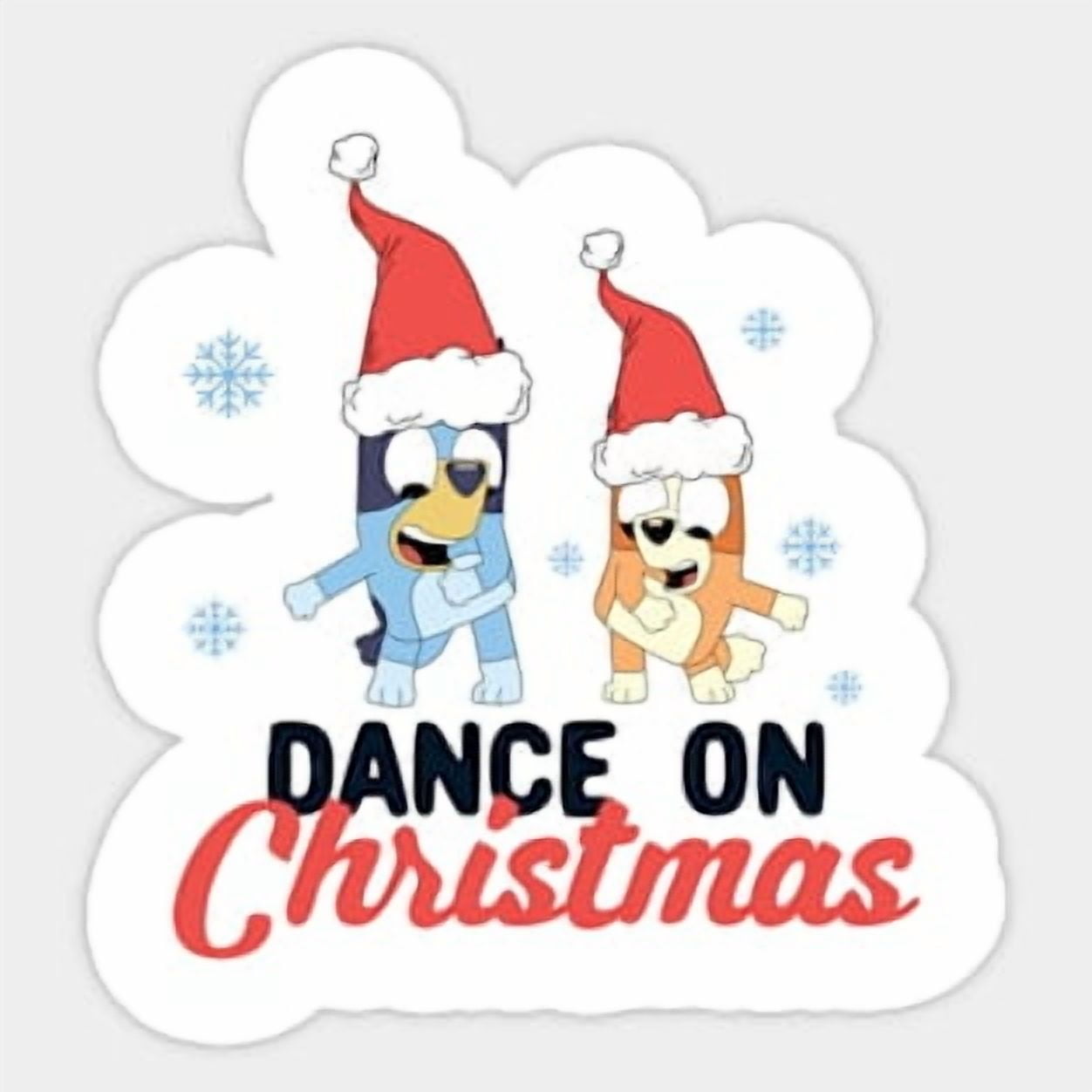 DOPASTICKER Dance On Chris.Tmas Bluey For Kids, Bluey Favors ...