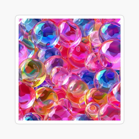 DOPASTICKER Dance Of The Colorful Bubbles Sticker, Phone Sticker, Lover ...