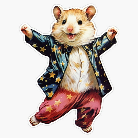 DOPASTICKER Dancing Hamster Wearing Clothes Sticker, Phone Sticker Car ...