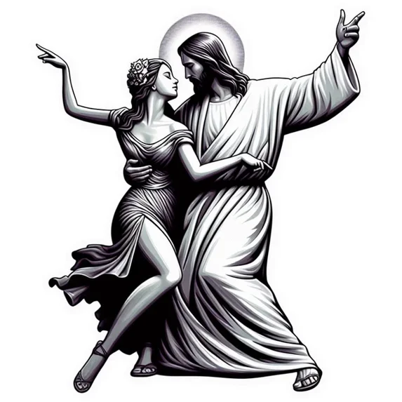 DOPASTICKER Dancing Jesus Sticker Decal Phone Decal Water Bottle ...