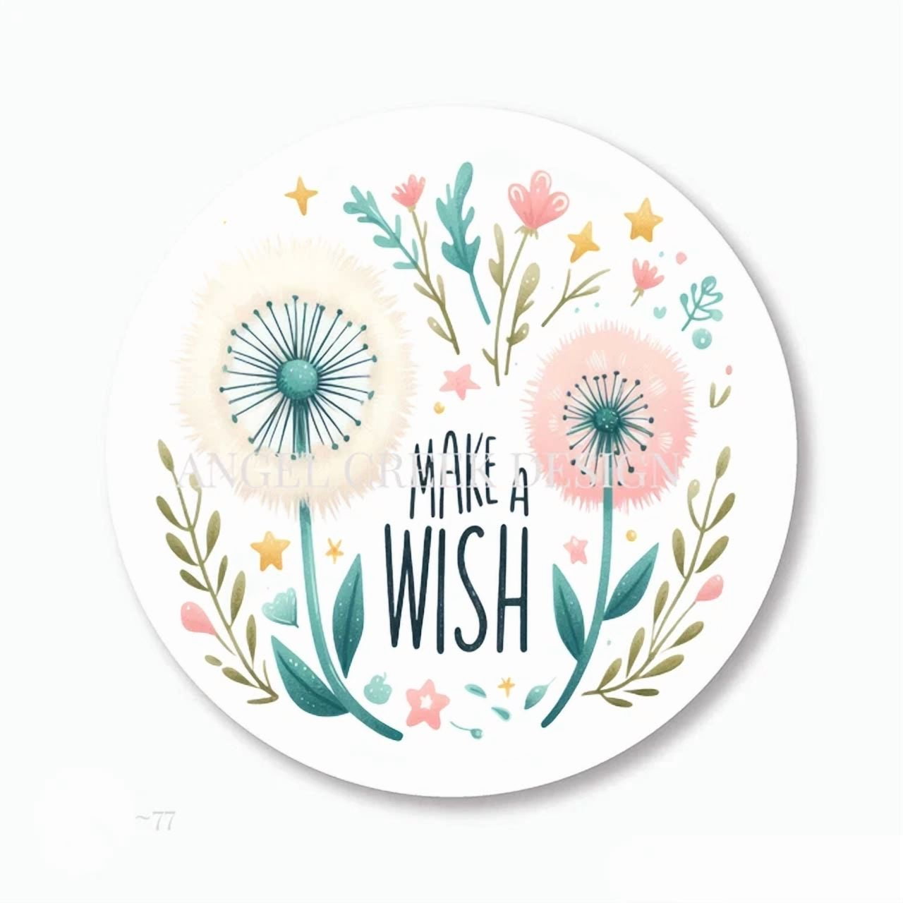 DOPASTICKER Dandelions Make A Wish Stickers Make A Wish Floral Phone ...