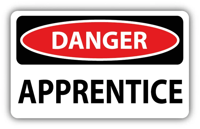 DOPASTICKER Danger Apprentice Sign Warning Sticker Decal Phone Decal ...