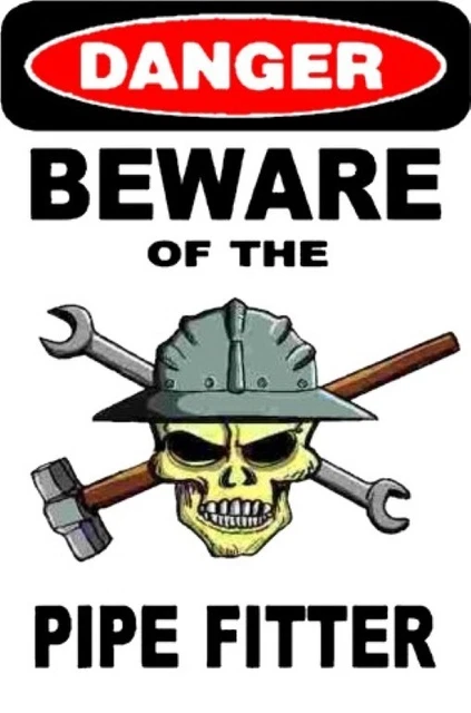DOPASTICKER Danger Beware Of The Pipe Fitter With Skull Sticker Phone ...