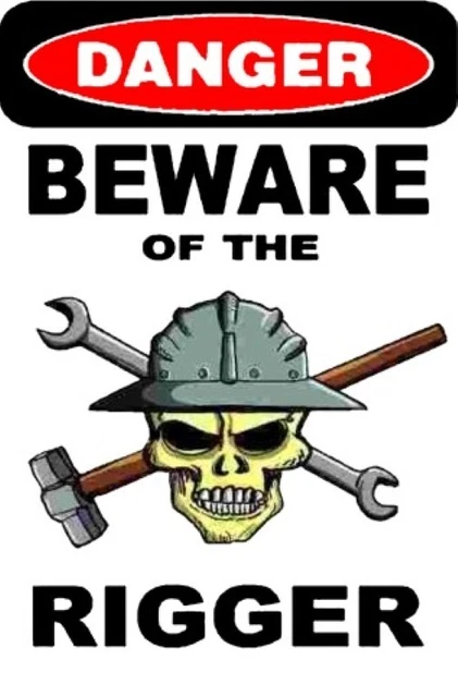 DOPASTICKER Danger Beware Of The Rigger With Skull Hard Hat Sticker ...