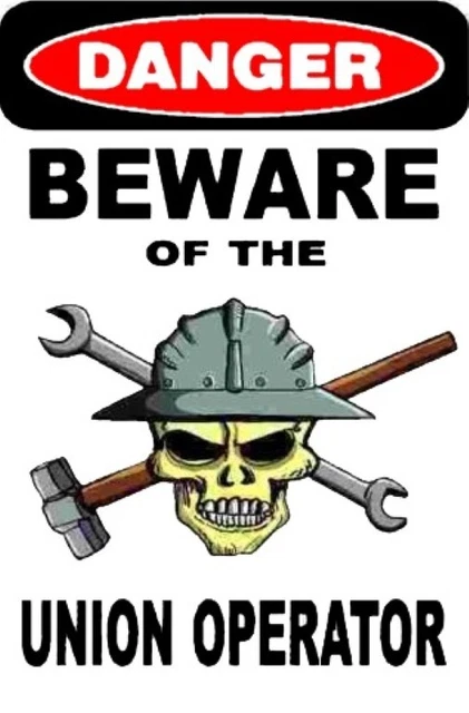 DOPASTICKER Danger Beware Of The Union Operator With Skull Sticker ...