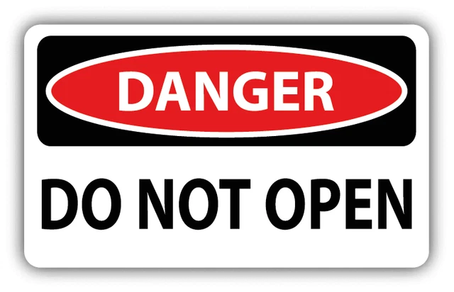 DOPASTICKER Danger Do Not Open Sign Sticker Decal Phone Decal Water ...