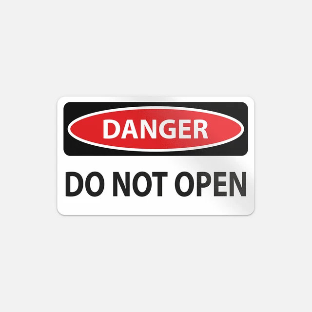 DOPASTICKER Danger Do Not Open Sign Sticker Decal Phone Decal Water ...