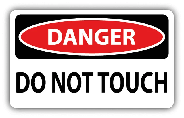 DOPASTICKER Danger Do Not Touch Sign Sticker Decal Phone Decal Water ...