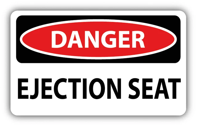 DOPASTICKER Danger Ejection Seat Sign Warning Sticker Decal Phone Decal ...