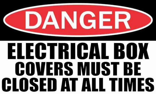 DOPASTICKER Danger Electrical Box Must Be Closed Sticker Phone Sticker ...