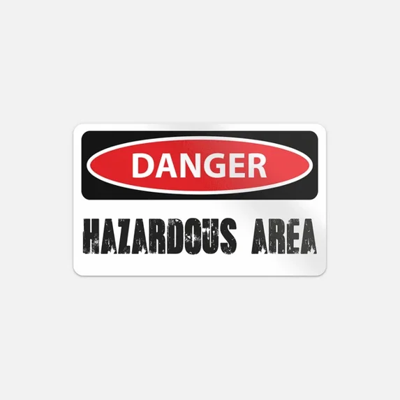 DOPASTICKER Danger Hazardous Area Sign Sticker Decal Phone Decal Water ...