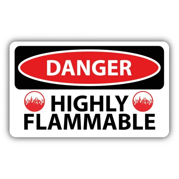 DOPASTICKER Danger Highly Flammable Sign Warning Sticker Decal Phone ...