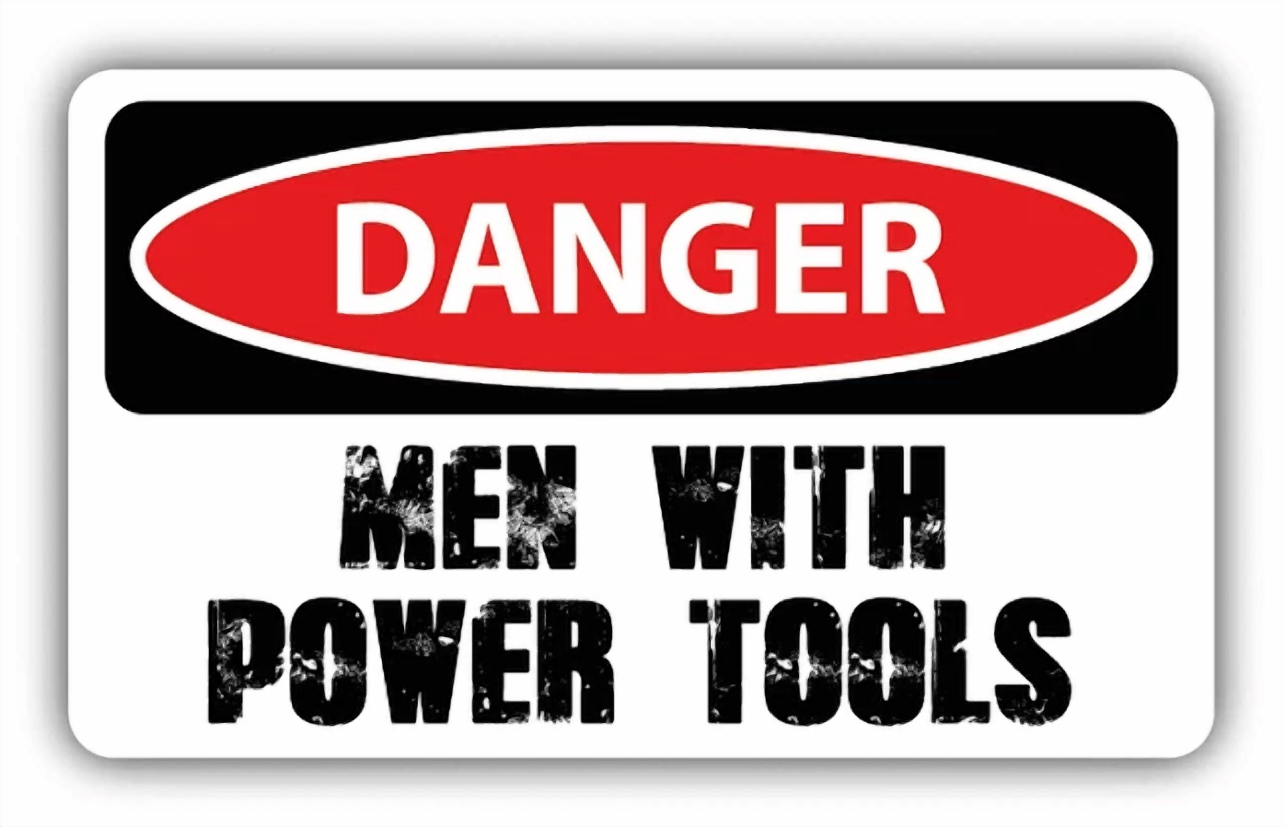 DOPASTICKER Danger Men With Power Tools Sign Sticker Decal Phone Decal ...